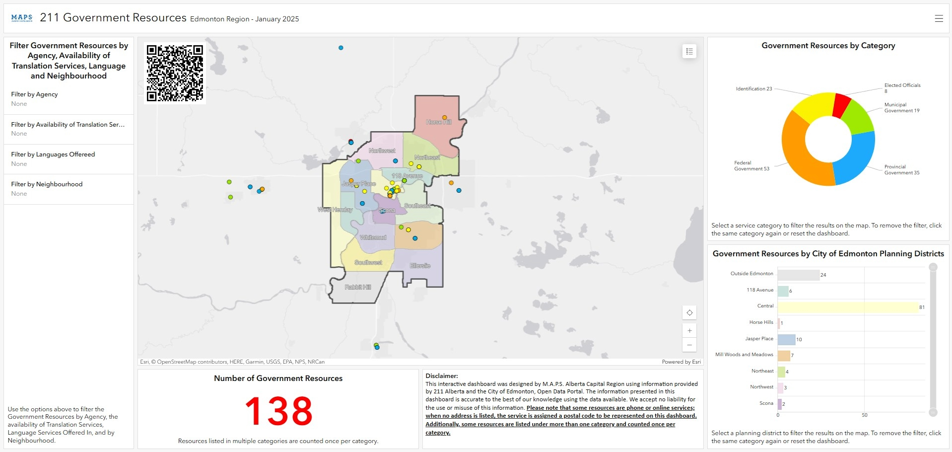 Interactive 211 Resource Dashboards - M.A.P.S. Alberta Capital Region